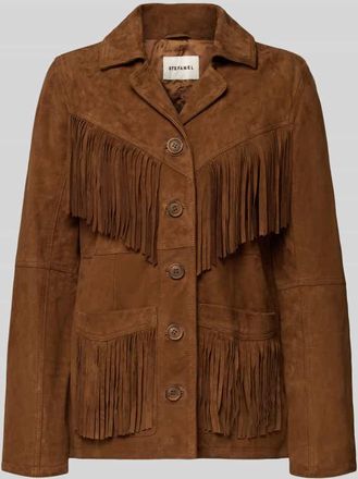 Stefanel Blazer mit Fransen und Pattentaschen