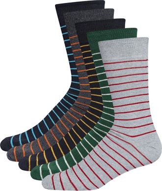 Ben Sherman DKNY Trew-Socken für Herren, Blau/Grau/Geen-Streifen, Multipack mit 12,7 cm, regenerierter, gewaschener Baumwollstoff, 3 Stück, Marineblau/Grau/Grün
