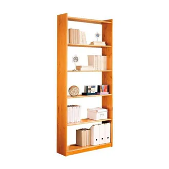 PEGANE &Eacute;tag&egrave;re de rangement biblioth&egrave;que 6 niveaux en pin massif coloris miel - Longueur 80 x Profondeur 28 x Hauteur 200 cm