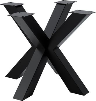 Clp Tischbeine Metall schwarz Esstisch Harlan, Tischgestell pulverbeschichtet, besonders stabil bis 300 kg belastbar, für DIY-Tische, Farbe:schwarz, Größe