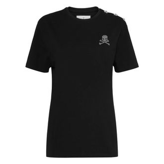 Philipp Plein Femme, Tops, Noir, Taille: 42 FR Skull & Bones T-Shirt