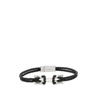 Ferragamo Homme, Accessoires, Noir, Taille: ONE Size Gancini Plaque Bracelet