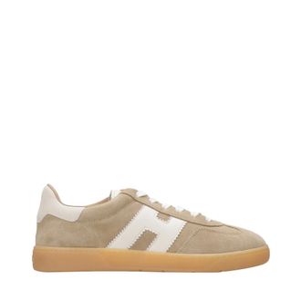 Hogan Homme, Chaussures, Beige, Taille: 41 1/2 EU Baskets en cuir su&egrave;de avec H iconique