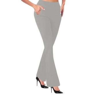 Generic Nuoke Pantalon Fluide Femme &eacute;t&eacute;,Dress Pants Women Work Pants Women High Waist Stretchy Trousers Pull on Slacks Bottoms Pantalon Bleu (Grey, S)