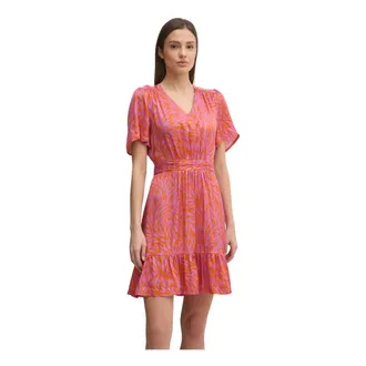 La Petite Francaise Ryhana Mini Robe Volants Col V - Femme - Robes - Multicolore - Taille: 42 FR