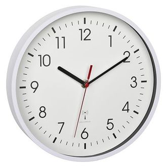 TFA Dostmann 60.3550.02 Horloge Murale analogique Radio-pilotée Haute précision Moderne analogique pour Bureau, Maison, Cadeau, 245 x 245 x 42 mm, Blanc