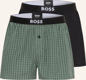 HUGO BOSS 2er-Pack Web-Boxershorts gruen