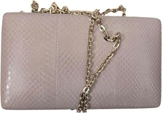Valentino Garavani Valentino Pink Watersnake Clutch Bag Minaudiere
