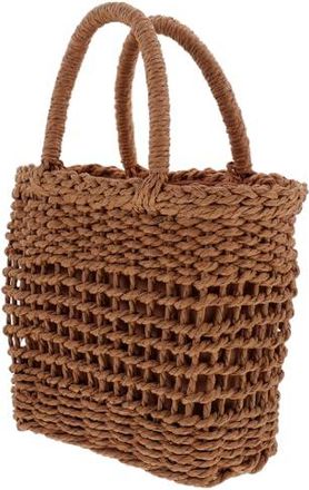 Holibanna Sac Bandoulière Chic Paille Tressée pour Femme Petit Sac été et Pratique Design Ajouré pour Téléphone et Objets Personnels Style Décontracté et Élégan