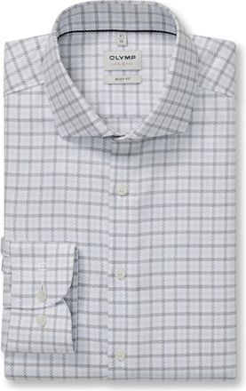 Olymp Level Five, Body Fit, Baumwollhemd mit Glencheck-Muster in