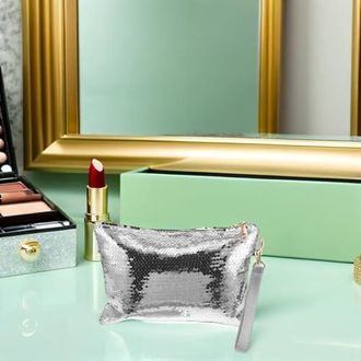 IFUNDOM Pochette de Soir&eacute;e Vintage Argent&eacute;e &agrave; Paillettes Scintillantes Petite Taille avec Dragonne Paquet Habill&eacute; pour Mariage Bal de Promo et &Eacute;v&eacute;nements Form