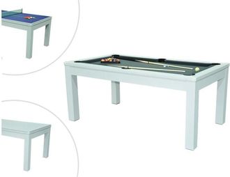 Vente-Unique Table transformable blanche - Billard & Ping-pong - L182 x l102 x H80 cm - HENK