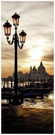 Wallario Poster - Venedig - Lagune bei Sonnenuntergang in Premiumqualit&auml;t, Gr&ouml;&szlig;e: 80 x 200 cm XXL-Poster