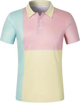 Generic Polo pour homme - Manches courtes - Tendance - Couleur contrast&eacute;e, RD2, XXL