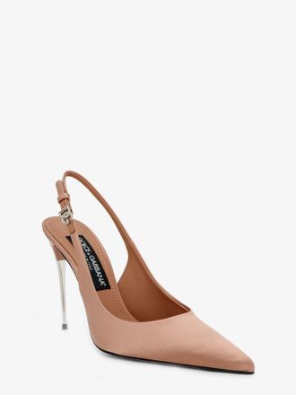 Dolce & Gabbana Womens Pumps Satin Beige Satin-Leather Satin/leather High Heel Shoes