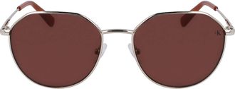 Calvin Klein Jeans Unisex Adult Sunglasses CKJ23201S - Gold with Solid Brown Lens