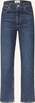 A Gold E Agolde Straight Jeans Riley Long blau