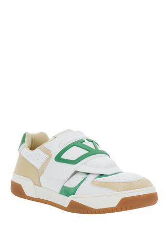 Valentino Garavani Mens White Low Top Sneakers With Vlogo Detail Calf Trainers