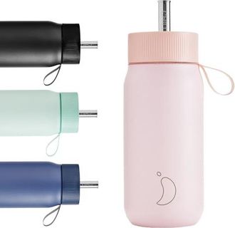 Chilly's Tasse Switch - Gobelet Switch en acier inoxydable sans BPA avec large paille pour milkshakes et BubbleTea - Double paroi, isol&eacute; sous vide - Blush Pink