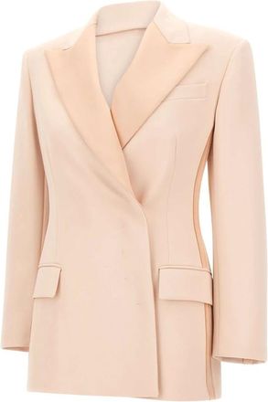 Elisabetta Franchi Femme, Vestes, Rose, Taille: 42 FR Blazer en cr&ecirc;pe satin&eacute;