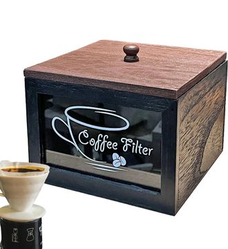 Generic Kaffeefilter-Aufbewahrung - Kaffeefilter-Spender, Kaffeefilter-Theken-Wandmontage, Kaffeefilter-Aufbewahrungsbox, Kaffeefilter-Aufbewahrungsbox, rusti