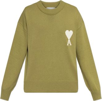 Ami Homme, Pulls, Vert, Taille: M Pull Ras du Cou De Coeur