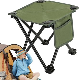 Generic Faltbarer Campinghocker - leichte Sitze aus Oxford-Stoff zum Angeln | Campingstuhl mit schnellen Montage mit Seitentaschen f&uuml;r, Garten, Grill