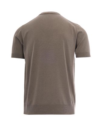 Paolo Pecora Mens T-Shirt Knit Taupe Neutral Tones Silk T-Shirts And Polos