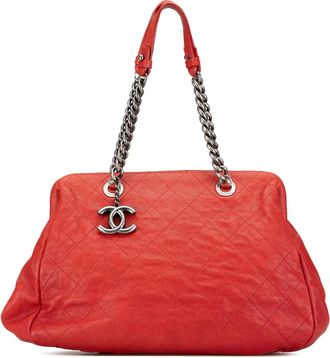 Chanel Shopper - Medium Quilted Caviar Frame Tote - Gr. unisize - in Rot - f&uuml;r Damen