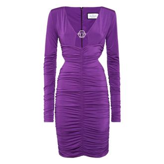 Philipp Plein Femme, Robes, Violet, Taille: 40 FR Slip Dress