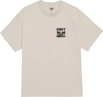 Obey Homme, Tops, Brun, Taille: XL Tee-Shirt à Imprimé Urbain