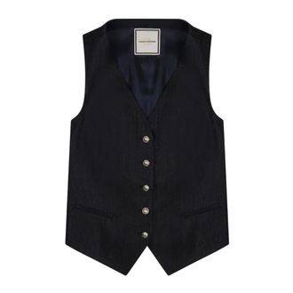 Tagliatore Gracie &Auml;rmellose V-Ausschnitt-Weste - - Jackets - Damen - Blau - L
