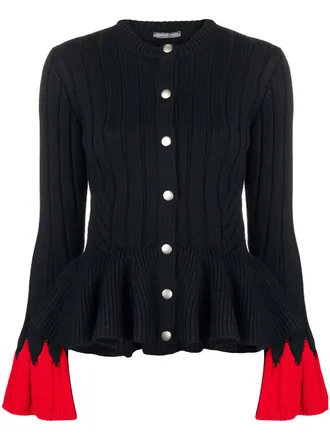 Alexander McQueen contrast sleeve cardigan - Noir