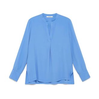 Maliparmi Maliparmi, Femme, Blouses et Chemises, Bleu, Taille: 44 FR Chemise EN Cr&ecirc;pe Fluide