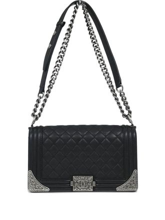 Chanel sac port&eacute; &eacute;paule Boy Chanel m&eacute;dium (2014) - Noir