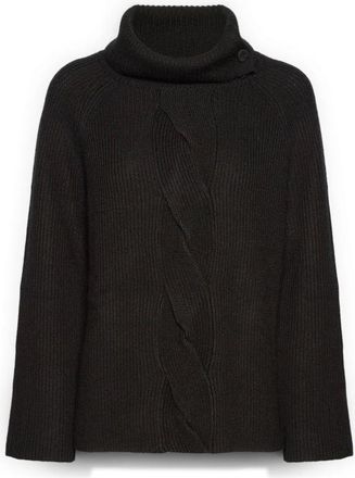 Elena Miro Femme, Pulls, Noir, Taille: 46 FR Pull avec torsade devant