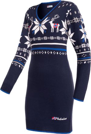 Nebulus Damen Kleid NORRA, Knielang, vielseitig, Navy-Offwhite - XL/42