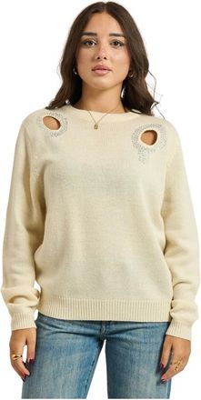 Jijil Femme, Pulls, Jaune, Taille: 36 FR Pulls &agrave; col rond