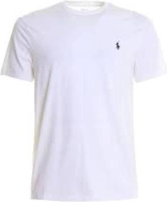Polo Ralph Lauren Homme, Tops, Blanc, Taille: L T-shirt ras du cou avec broderie de poney
