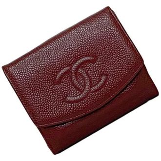 Chanel Portefeuille en cuir Pre-owned - Femme - Pre-owned - Rouge - Taille: ONE Size