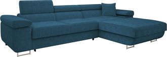 Mirjan24 Ecksofa Torezio Mini Cord mit Bettkasten, Einstellbare Kopfst&uuml;tzen, Bequeme Polsterung, Eckcouch mit Schlaffunktion f&uuml;r Wohnzimmer, L-Form Couch (Poso