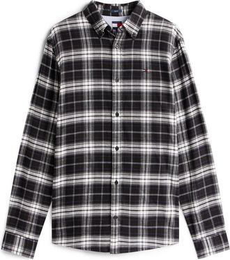 Tommy Hilfiger Flanellhemd mit Karomuster und Flag-Stickerei, Regular Fit in