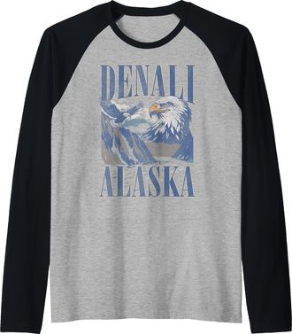 Trendy Apparel Denali Alaska Epic Bald Eagle Mountain Side Raglan