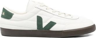 Veja baskets en cuir &agrave; d&eacute;tail V - Blanc