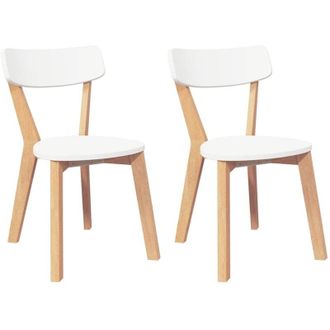 vidaXL Chaises à manger 2 pcs bois massif caoutchouc - Vidaxl