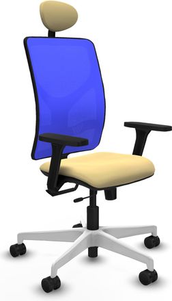 Piqueras y Crespo Stuhl f&uuml;r Kontrollzentren mit 3D-Armen, h&ouml;henverstellbarer Lendenwirbelst&uuml;tze und festem Kopfteil, ausgestattet mit Syncro/Traslack und Schneideschaum