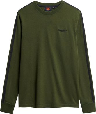 Superdry Herren Essential Langarmoberteil mit Logo im Retro-Stil Duffelbag Grün XXL