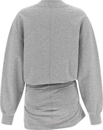 The Attico Oversized Fleece Sweatshirt Dress - Grey