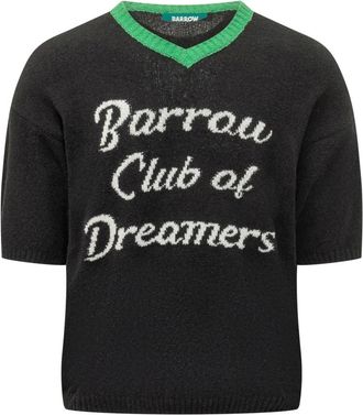 Barrow Barrow, Homme, Pulls, Noir, Taille: M Club Dreamers T-shirt en maille &agrave; col en V