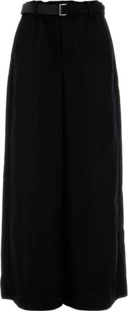 sacai Femme, Pantalons, Noir, Taille: 40 FR Wool Melton Pants